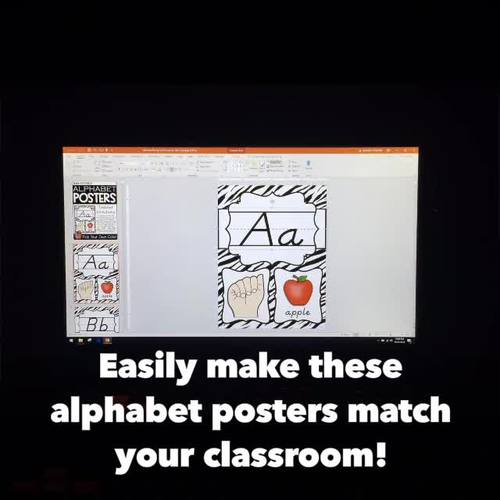 EDITABLE Alphabet Posters with American Sign Language {Zebra} | TPT