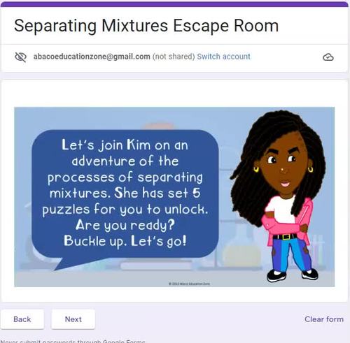 Separating Mixtures Escape Room by Abaco Education Zone | TPT