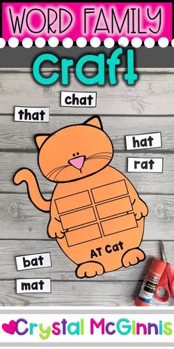 AT CAT | Word Family Craft for the Word Family AT | Word Family Activity