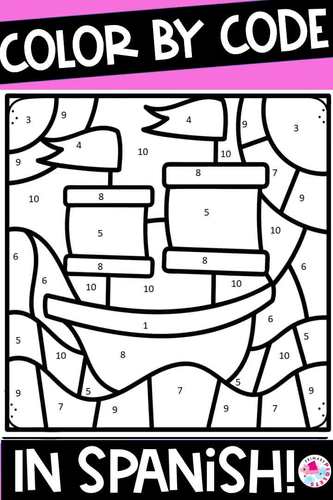 SPANISH THANKSGIVING COLOR BY NUMBER CODE NUMBER RECOGNITION MATH PRACTICE