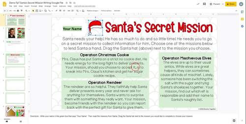 Christmas Writing Activity Digital Interactive by Smarter Together