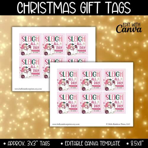 Pink Christmas Teacher Appreciation Team Gift Tag, Pinkmas Disco Santa ...