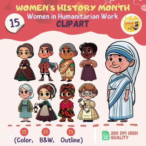 Women's History Month - Women in Humanitarian Work Clipart | Female ...
