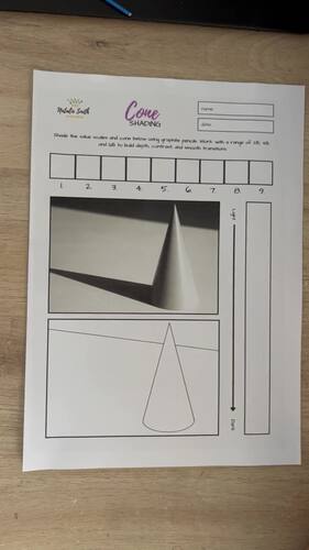 Basic Forms and Value Scale - Shading Worksheets by Natalie Smith Art