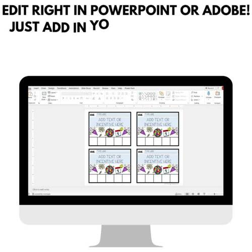 Editable Punch Cards for Rewards or Incentives | New Year's Themed