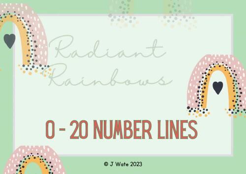 Number Line 0 to 20 Printable Desk Tags - Rainbow Themed Counting Tool