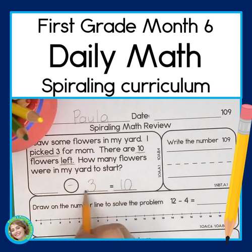 February Morning Work 1st First Grade Daily Math Spiral Review Warm Ups