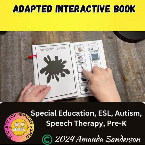 Adapted Book THE COLOR BLACK, Special Education, Speech, Pre-K, ESL