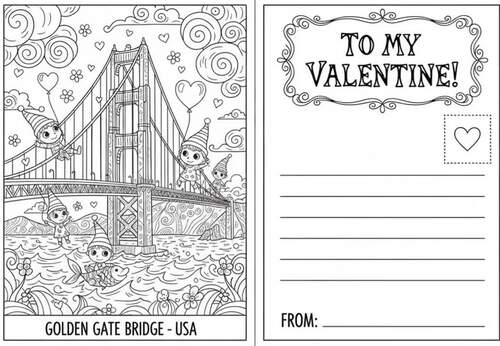 Valentine's Day Craft | American Landmarks Writing Valentine Postcards ...