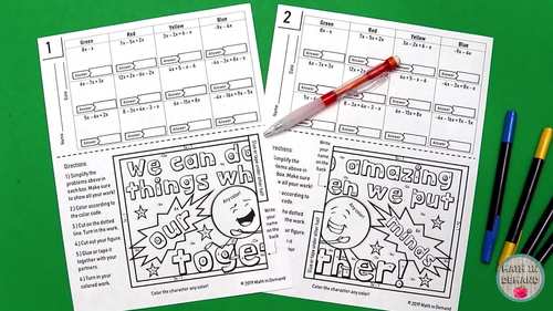 Adding and Subtracting Linear Expressions Inspirational Partner Activity