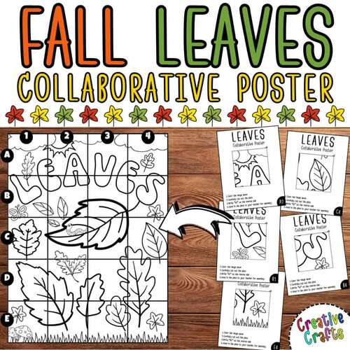 Fall Leaves Collaborative Coloring Pages Autumn Art Craft Activity