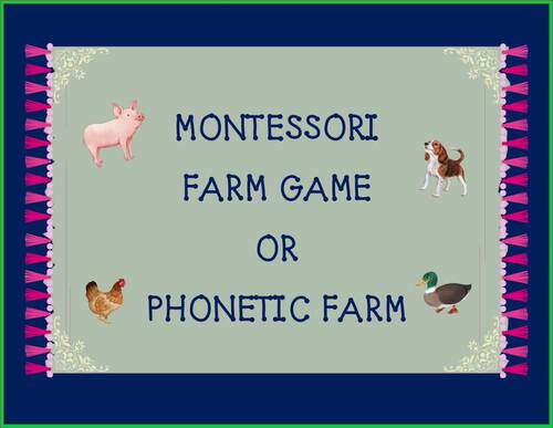 Montessori Phonetic Farm Game - Grammar(article, noun, verb, adjective)