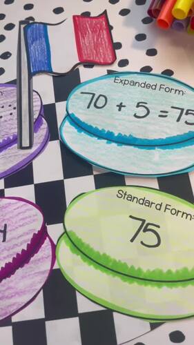 French Macaron Math Place Value Craft by The Teaching Diva Corner