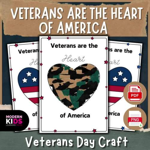 Veterans Day Craft: Celebrating America's Heart with Fine Motor Fun (No ...