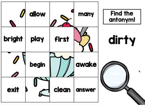 Antonyms 4th Grade Mystery Pictures Vocabulary Activities Boom Cards ...