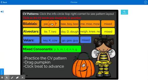 Boom™ Cards Pumpkin Treats Articulation for CV Words: P, B, M, T, D, N, K,G