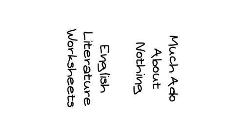 Shakespeare Much Ado About Nothing PDF Worksheets by Worksheet Whisperer
