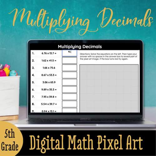 Multiplying Decimals Pixel Art by Teaching in Room 5 | TPT