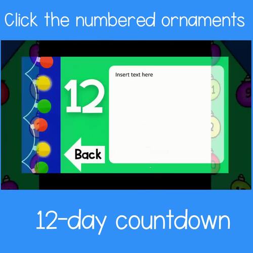 Digital 12 Days of Christmas tree countdown calendar PowerPoint Google ...