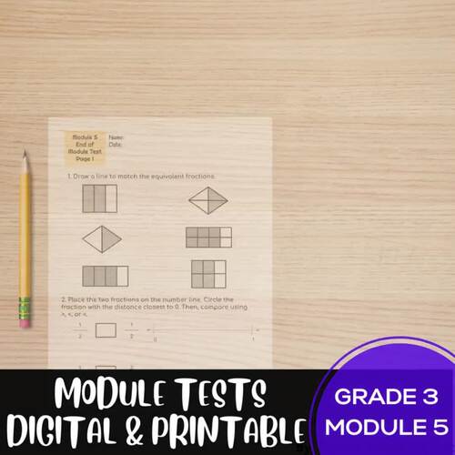 Special Education Engage NY {Eureka} Math Grade 3 Modified Module 5 Tests