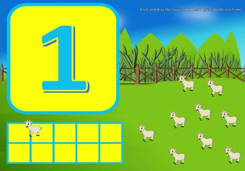 Subitizing Ten Frames with Goats Boom Cards by Teacher's Pride | TPT