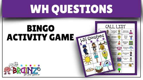 WH Questions Bingo Activity Game | WH Questions| Speech Therapy ...
