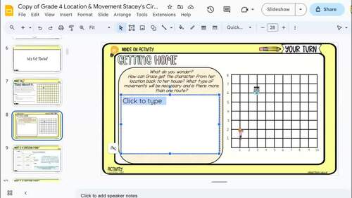 Grade 4 Location and Movement Ontario Math Digital Slides and Worksheets