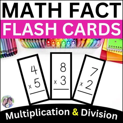 Simple Division Multiplication Flash Cards Printable to 12 Facts ...