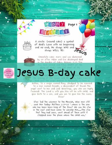 Happy birthday Jesus cake by Truth with Grace printables | TPT