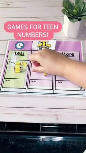 Teen Numbers Math Games Low-Prep by One Basic Teacher | TPT