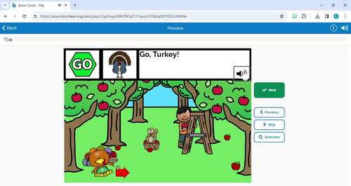 Go, Turkey! Where's the Sneaky Squirrel? Interactive Language Story