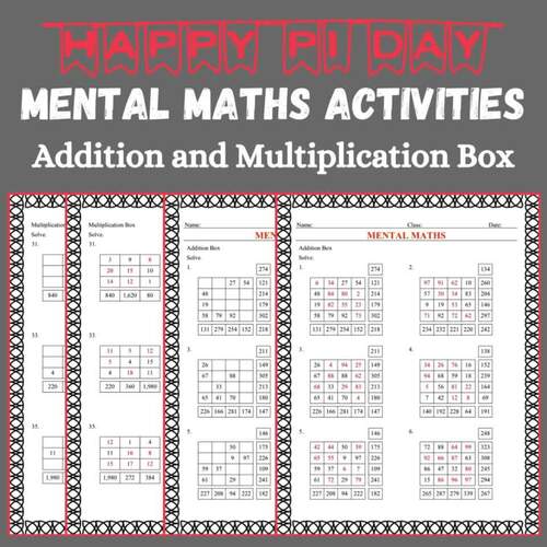 Pi Day Activities Fun Mental Maths Addition & Multiplication No Prep ...