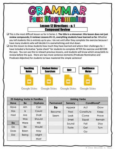 Cumulative Review of the Sentence - English Grammar Lesson 12 - Print ...