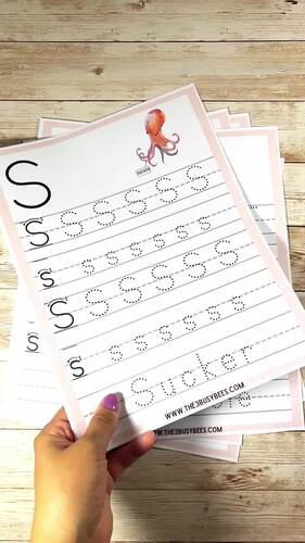 Anatomy of a Octopus Letter and Word Tracing by The 3 Busy Bees