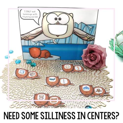 Snowy Owl Rhyming Words Activity for Polar Animals Literacy Center