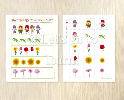 Spring Patterns Worksheets, What Comes Next Game, Complete the Pattern ...