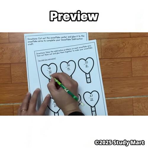 Snowflake Subtraction Math Craft | Winter Math Bulletin Board Snowflake ...