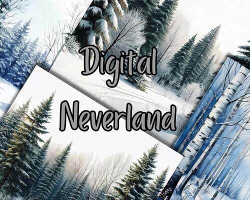 Winter Forest Digital Paper Pack 12X12 - Winter Landscape Themed ...