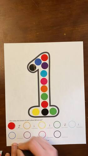 Dot Sticker Number Recognition, Number Tracing Fine Motor Skills Color ...