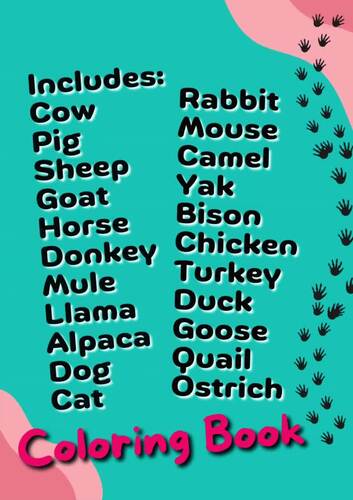 Farm Animal Coloring Book: 22 Animals! Ι Fantasy Play Ι Fine Motor ...