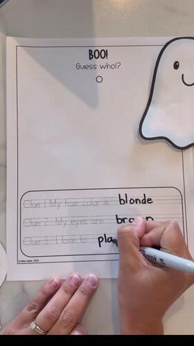 Halloween Ghost Writing Craft | Boo Guess Who Activity by Miss Hattie