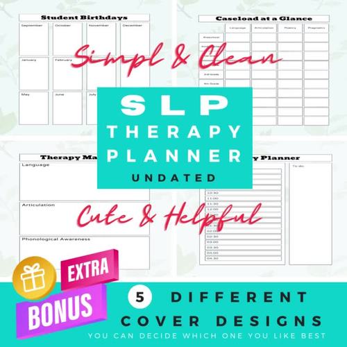 SLP Therapy Planner | Undated | Digital & Printable | Very cute and helpful