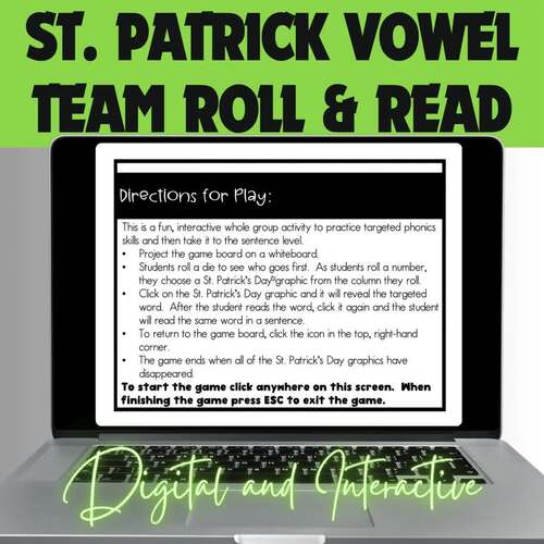 St. Patrick Roll & Read Multisyllabic Vowel Teams Words Sentences ...