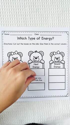Types of Energy: Light, Heat, or Sound? – Cut and Paste Sorting Activity