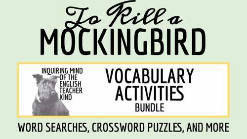 To Kill a Mockingbird Vocabulary Games and Activities Bundle | TPT