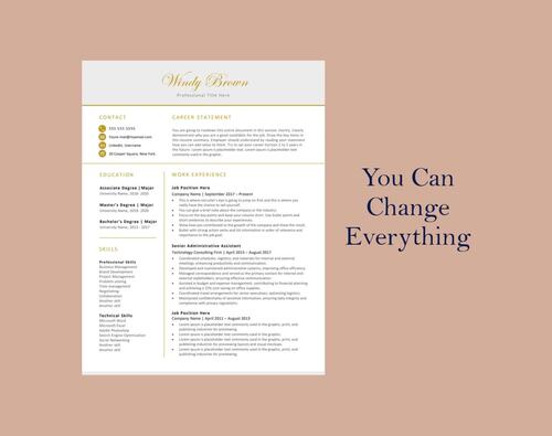 Creative Resume Template Word, Professional Resume, Pages, Manager Resume