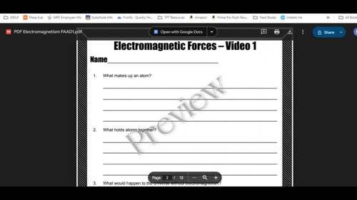 Forces at a Distance Bundle /PRINT/ Video and Worksheets by Magdaline ...