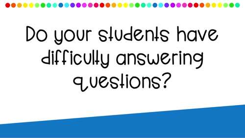 Question-Answer Relationship QAR Comprehension Strategy Activity and ...