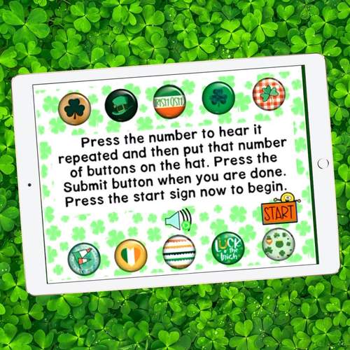 Count to 10 | Saint Patrick's Day Hat | Boom cards with audio | TPT