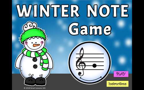 Winter Treble Note Naming Game:Winter Music Game Activity: Note Reading ...